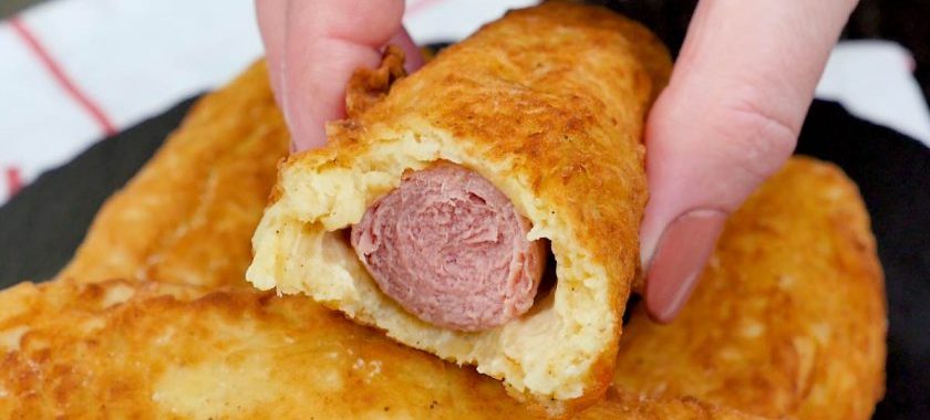 Smažený párek v bramborovém těstíčku - VařímeDobroty.cz