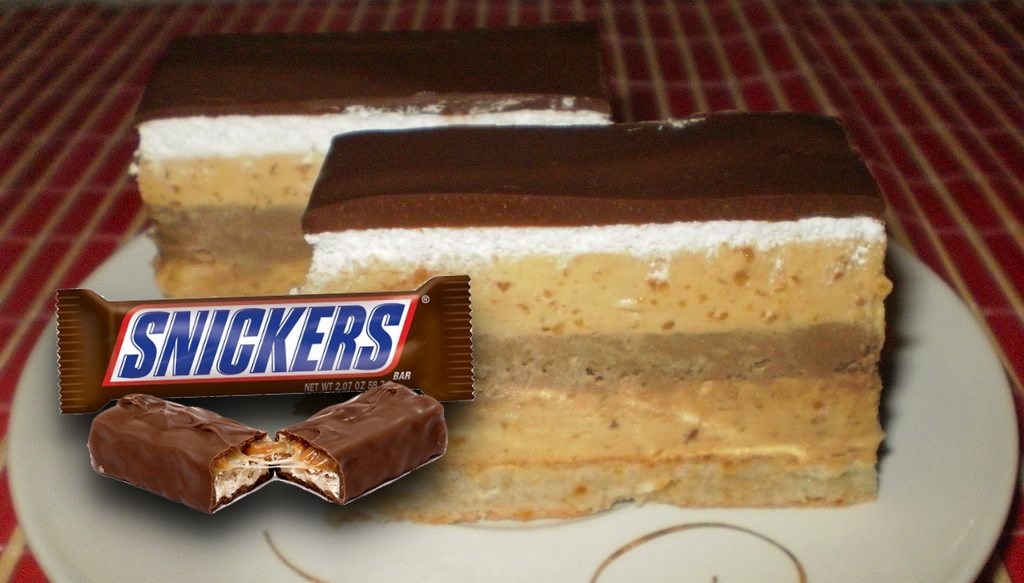 Snickers řezy s arašídy a čokoládou: Výborný dezert ve stylu oblíbené ...