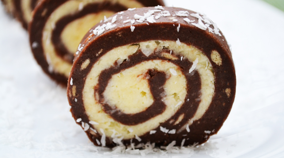 Kokosovo-kakaová roláda bez pečení - VařímeDobroty.cz