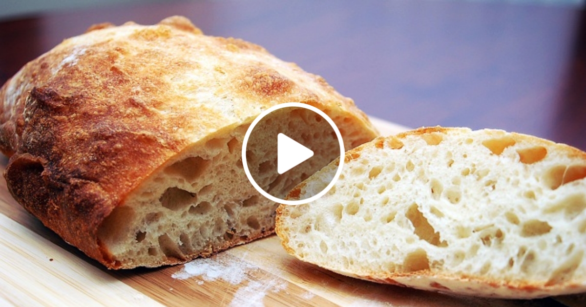 Domácí ciabatta bez hnětení jen ze čtyř surovin - VařímeDobroty.cz