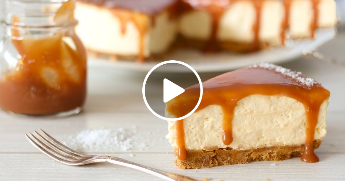 Nepečený slaný karamelový cheesecake - VařímeDobroty.cz