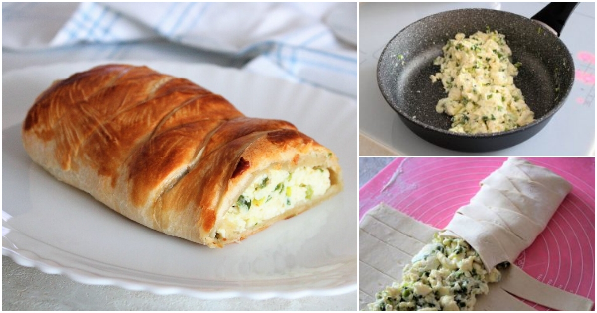 Slaný závin s míchanými vajíčky a jarní cibulkou - VařímeDobroty.cz