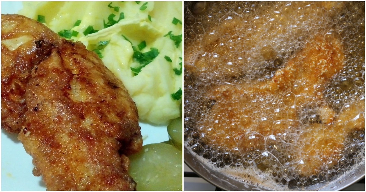 Obrácený kuřecí řízek - VařímeDobroty.cz