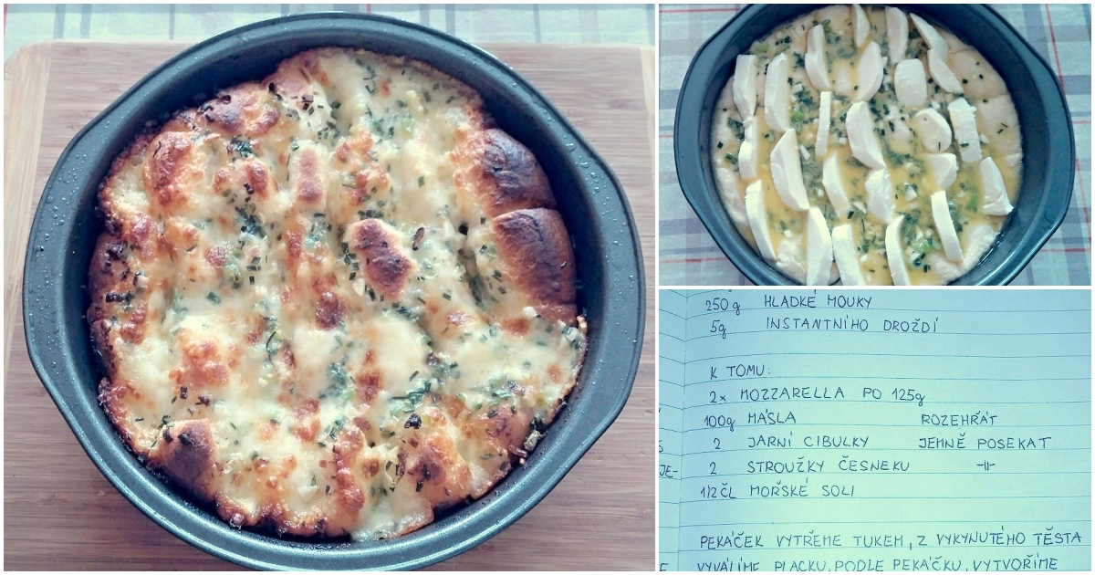 Trhací chléb s mozzarellou - VařímeDobroty.cz