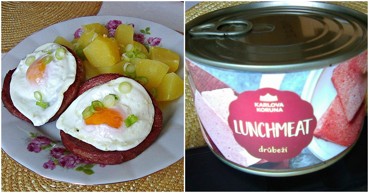 Opečený lunchmeat se sázeným vejcem - VařímeDobroty.cz