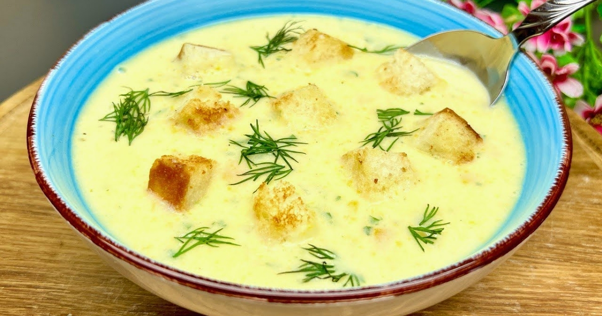 Sýrová polévka s krutony - VařímeDobroty.cz