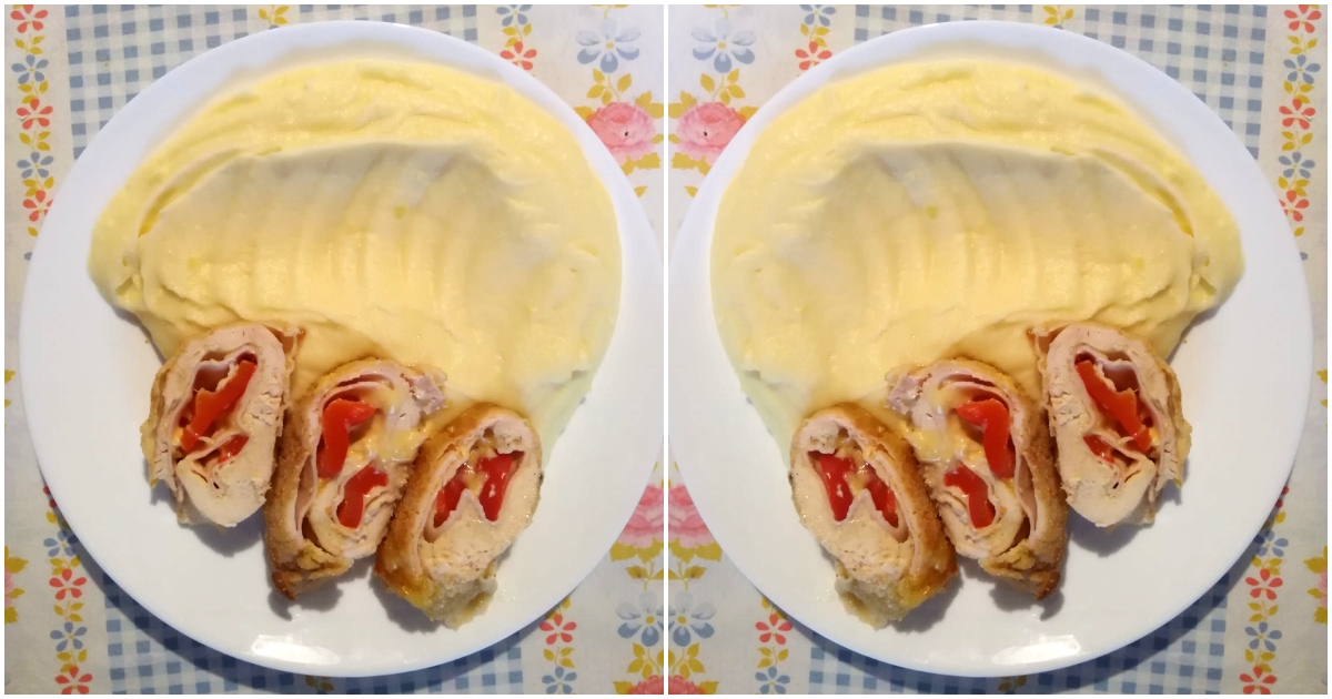 Kuřecí roláda se šunkou, sýrem a kapií - VařímeDobroty.cz