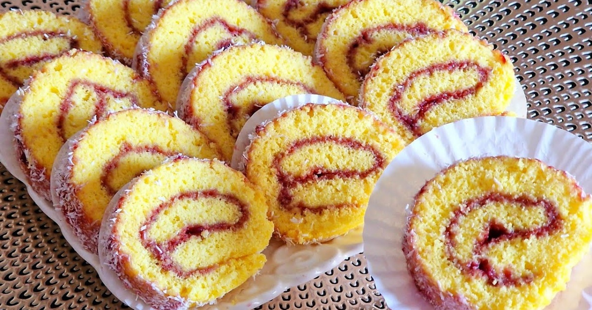 Rychlá roláda s marmeládou a kokosem - VařímeDobroty.cz