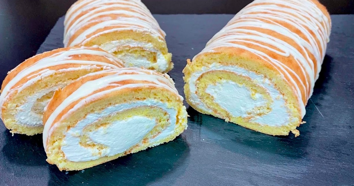 Rychlá piškotová roláda s bílou čokoládou – VařímeDobroty.cz