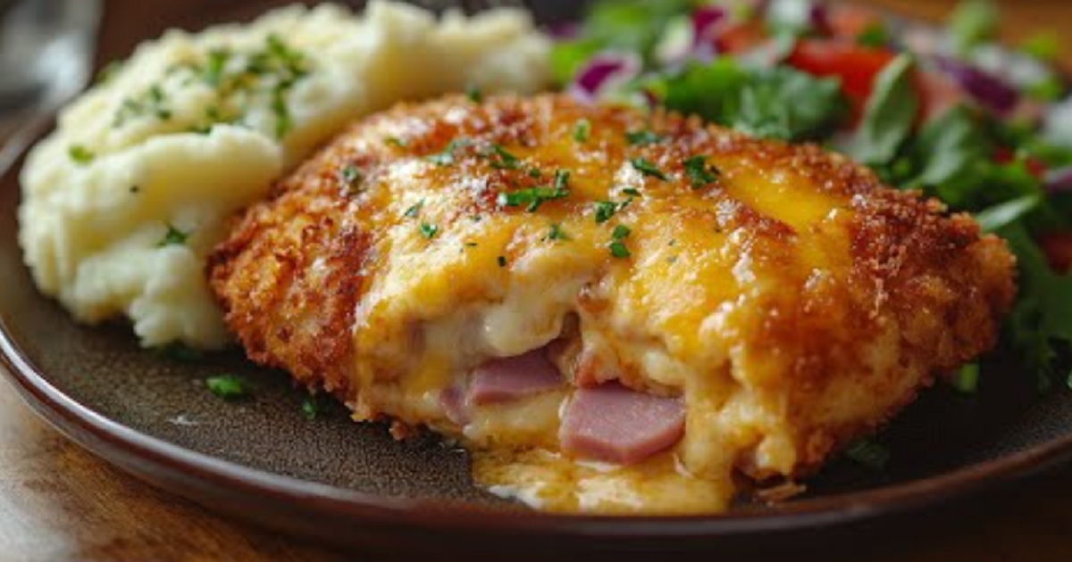 Plněné kuřecí řízky se šunkou a sýrem – VařímeDobroty.cz