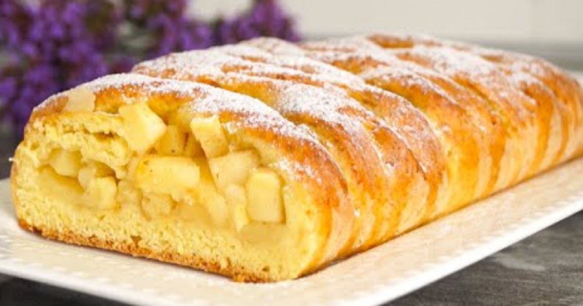 Tvarohový závin s jablky a skořicí – VařímeDobroty.cz